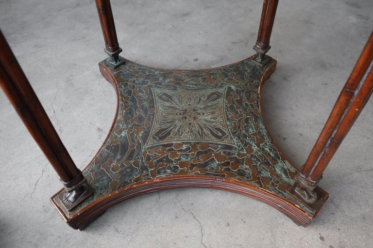 Neoclassical Etched Bronze Round Occasional Table For Sale at 1stDibs
