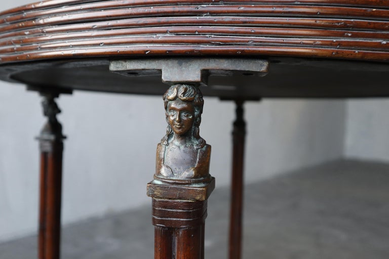 Neoclassical Etched Bronze Round Occasional Table For Sale at 1stDibs