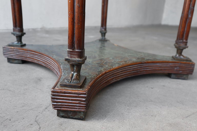 Neoclassical Etched Bronze Round Occasional Table For Sale at 1stDibs