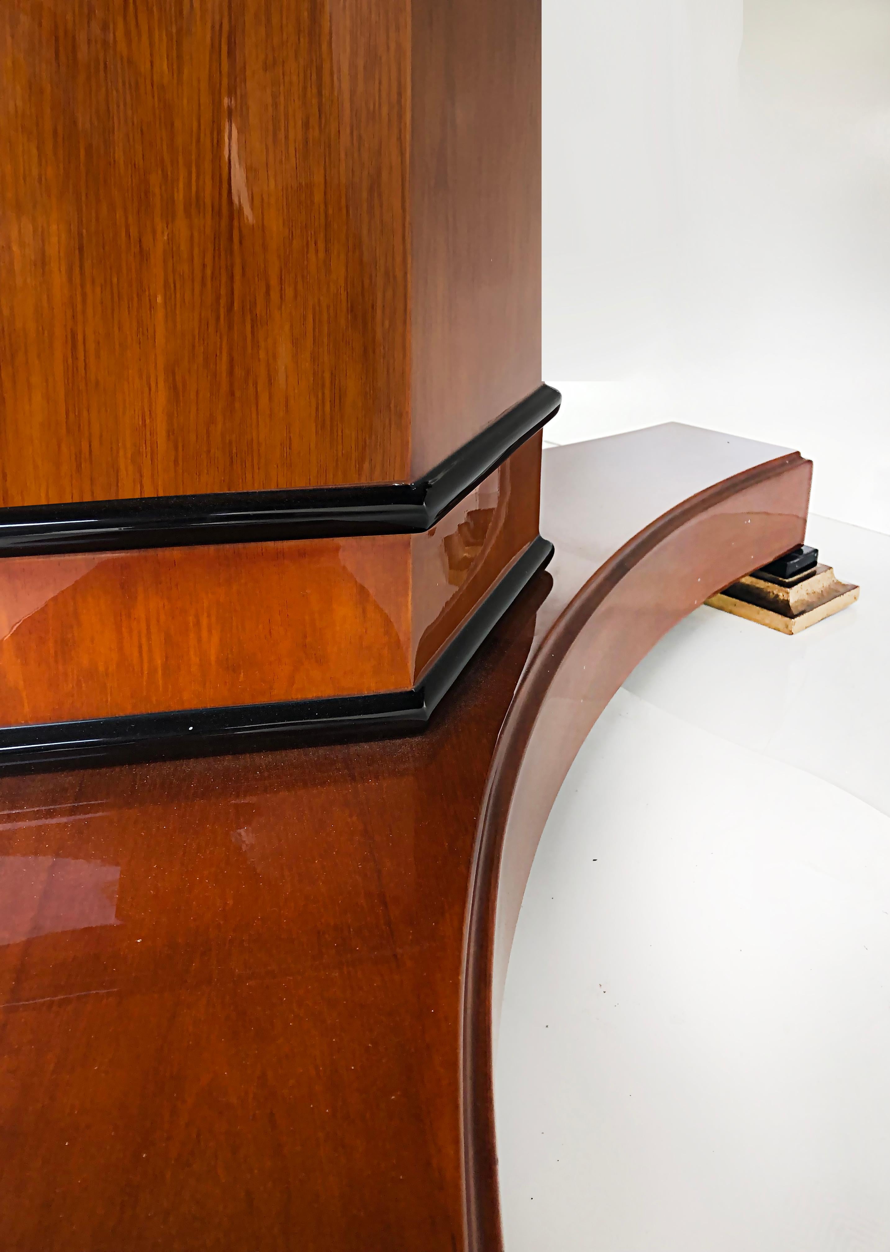 Neoclassical Expanding French Polish Dining Table, Gold Leaf and ...