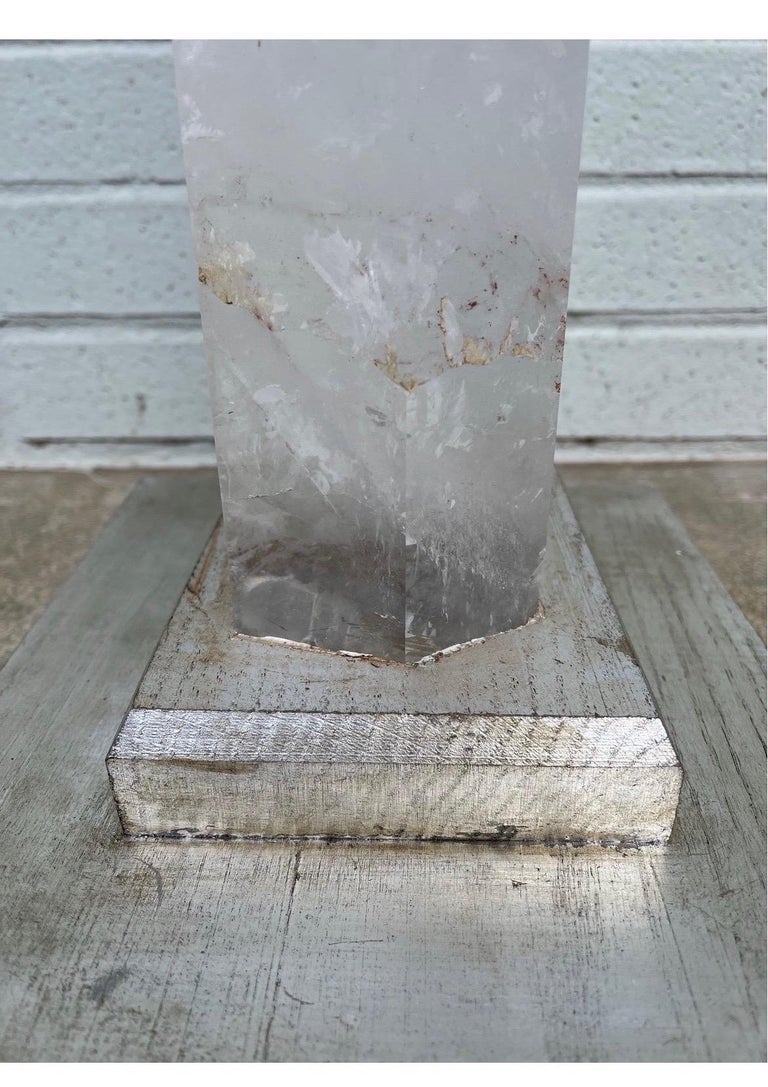 Neoclassical Grand Tour Style Rock Crystal Obelisk Silver Gilt Mount ...