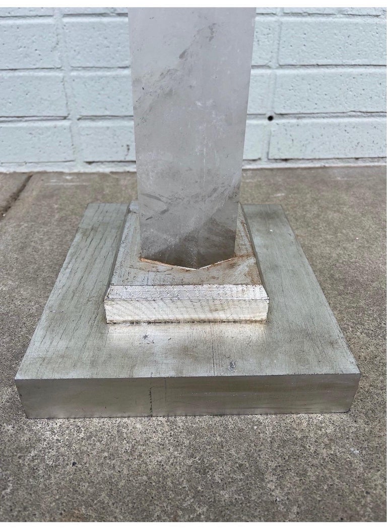 Neoclassical Grand Tour Style Rock Crystal Obelisk Silver Gilt Mount ...