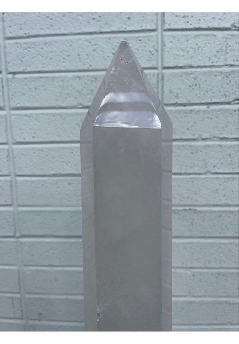 Neoclassical Grand Tour Style Rock Crystal Obelisk Silver Gilt Mount ...