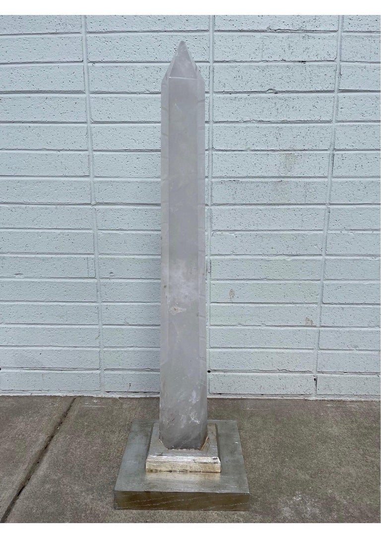 Neoclassical Grand Tour Style Rock Crystal Obelisk Silver Gilt Mount ...