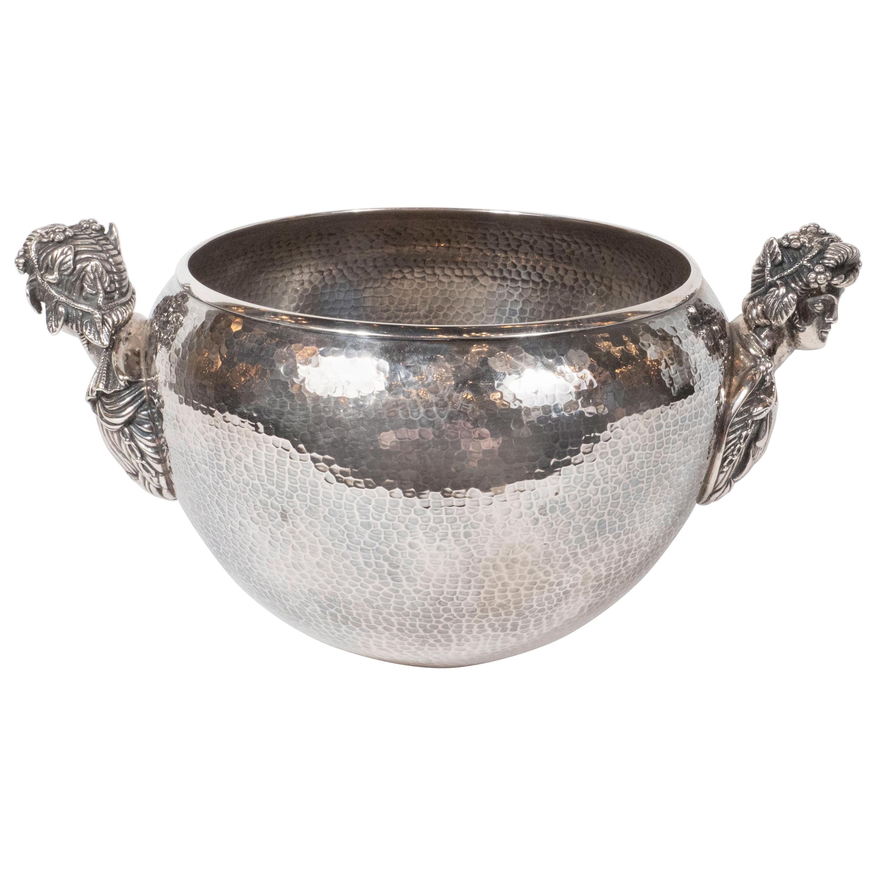 Neoclassical Greek Figurative Dappled Pewter Decorative Bowl at 1stDibs