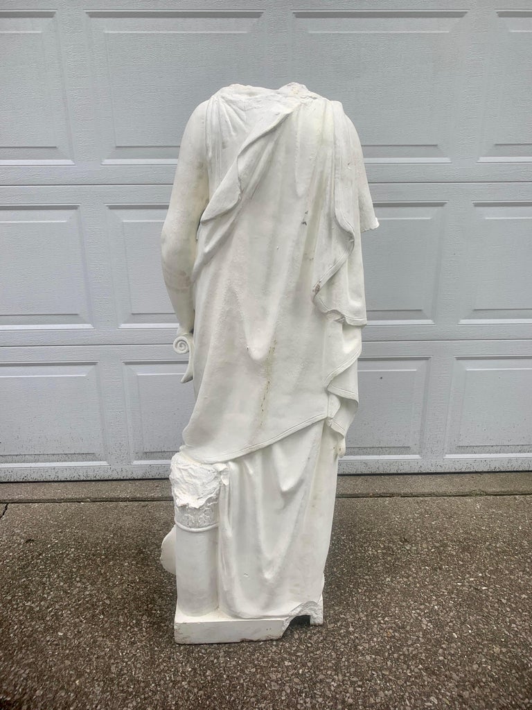 Neoclassical Greek Goddess Life-Size Cast Stone Statue For Sale at 1stDibs