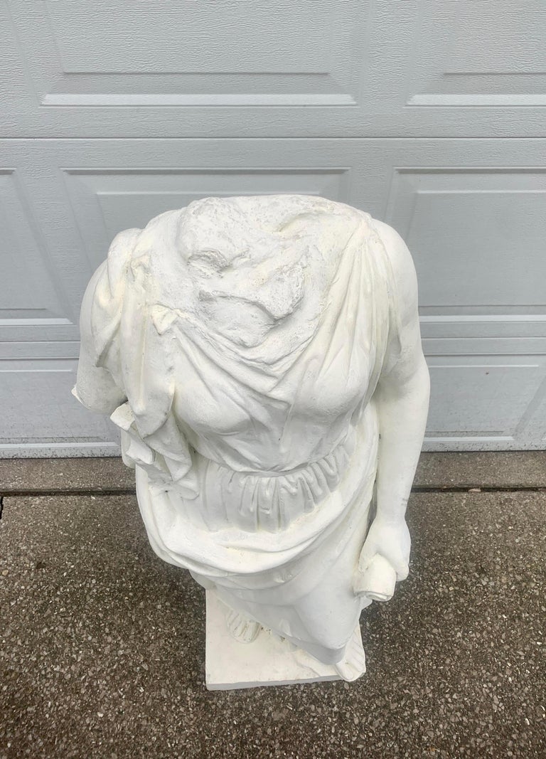 Neoclassical Greek Goddess Life-Size Cast Stone Statue For Sale at 1stDibs