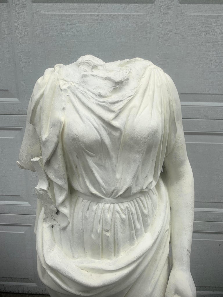 Neoclassical Greek Goddess Life-Size Cast Stone Statue For Sale at 1stDibs