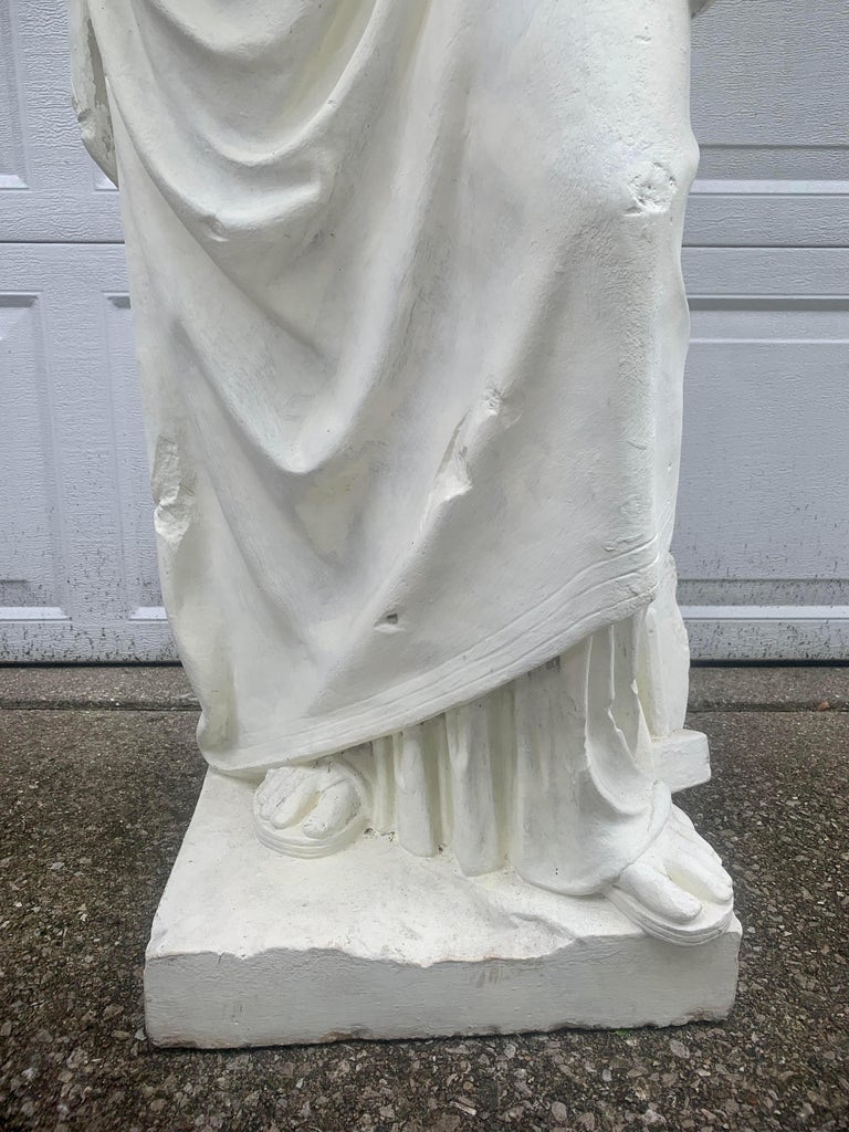 Neoclassical Greek Goddess Life-Size Cast Stone Statue For Sale at 1stDibs