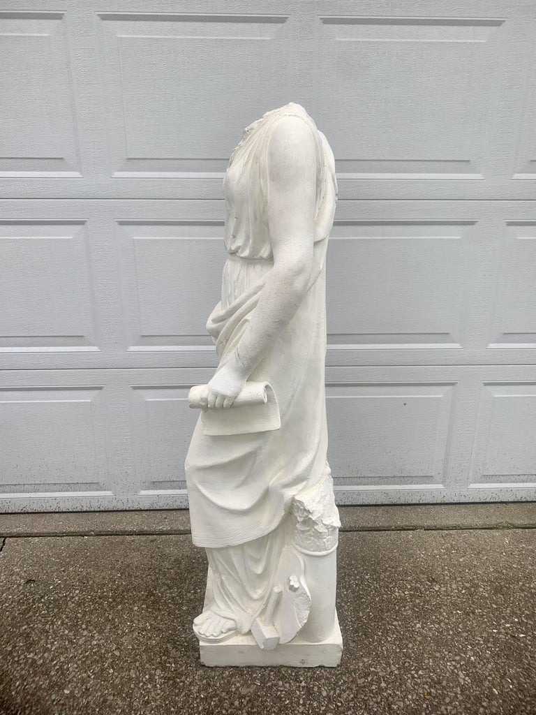 Neoclassical Greek Goddess Life-Size Cast Stone Statue For Sale at 1stDibs