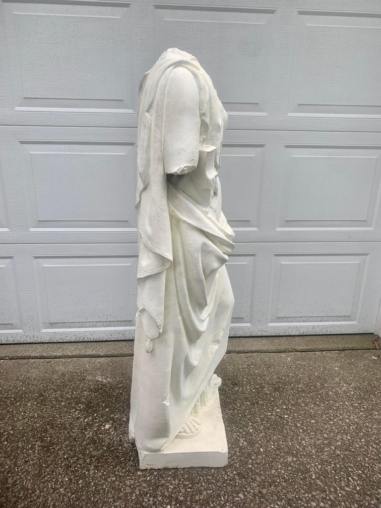 Neoclassical Greek Goddess Life-Size Cast Stone Statue For Sale at 1stDibs