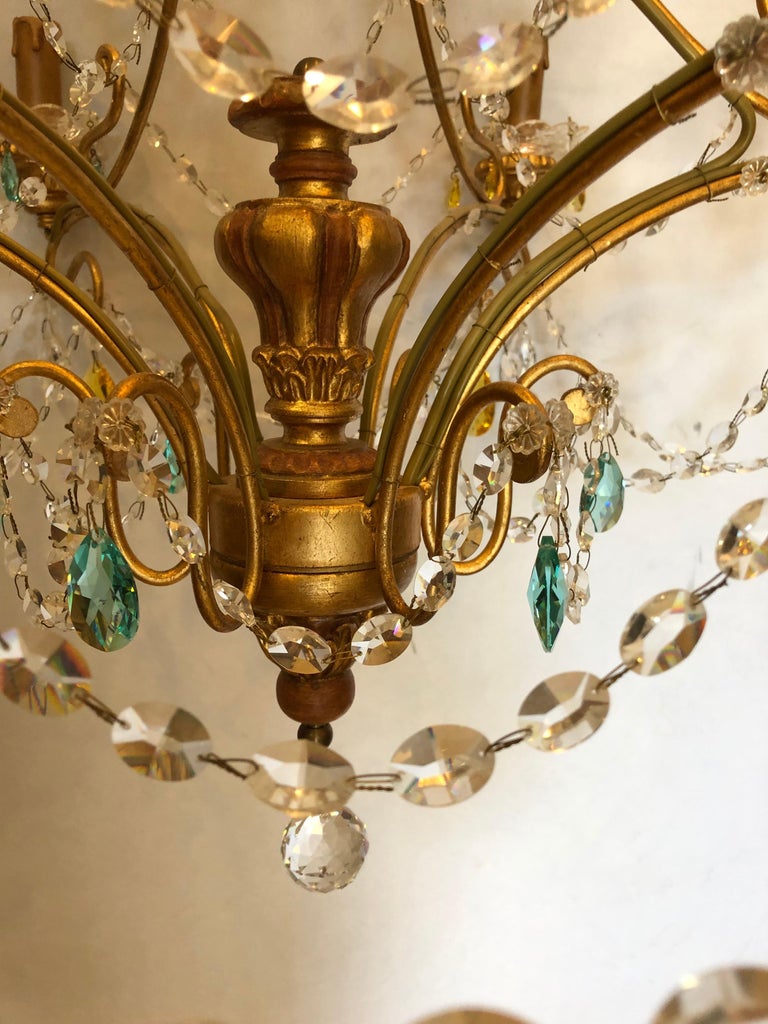 Neoclassical Handcrafted Italian Gilt Metal and Crystal Chandelier by ...