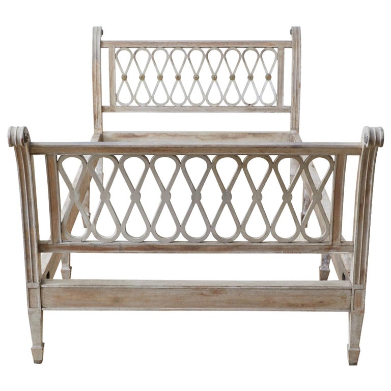 Neoclassical Hollywood Regency French Bed Frame at 1stDibs