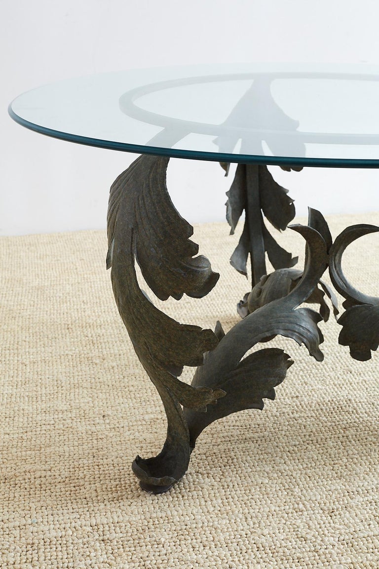 Neoclassical Iron Acanthus Leaf Dining Table at 1stDibs