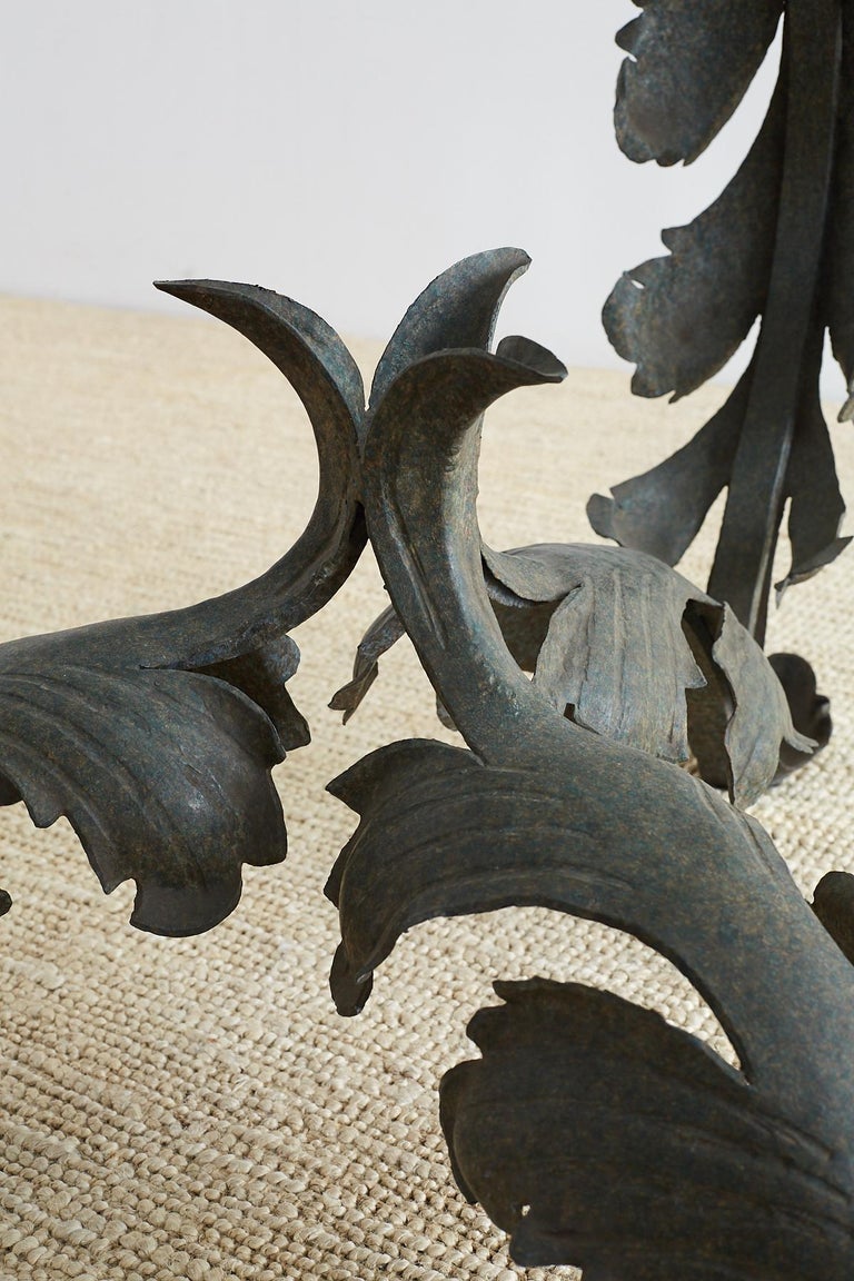 Neoclassical Iron Acanthus Leaf Dining Table at 1stDibs