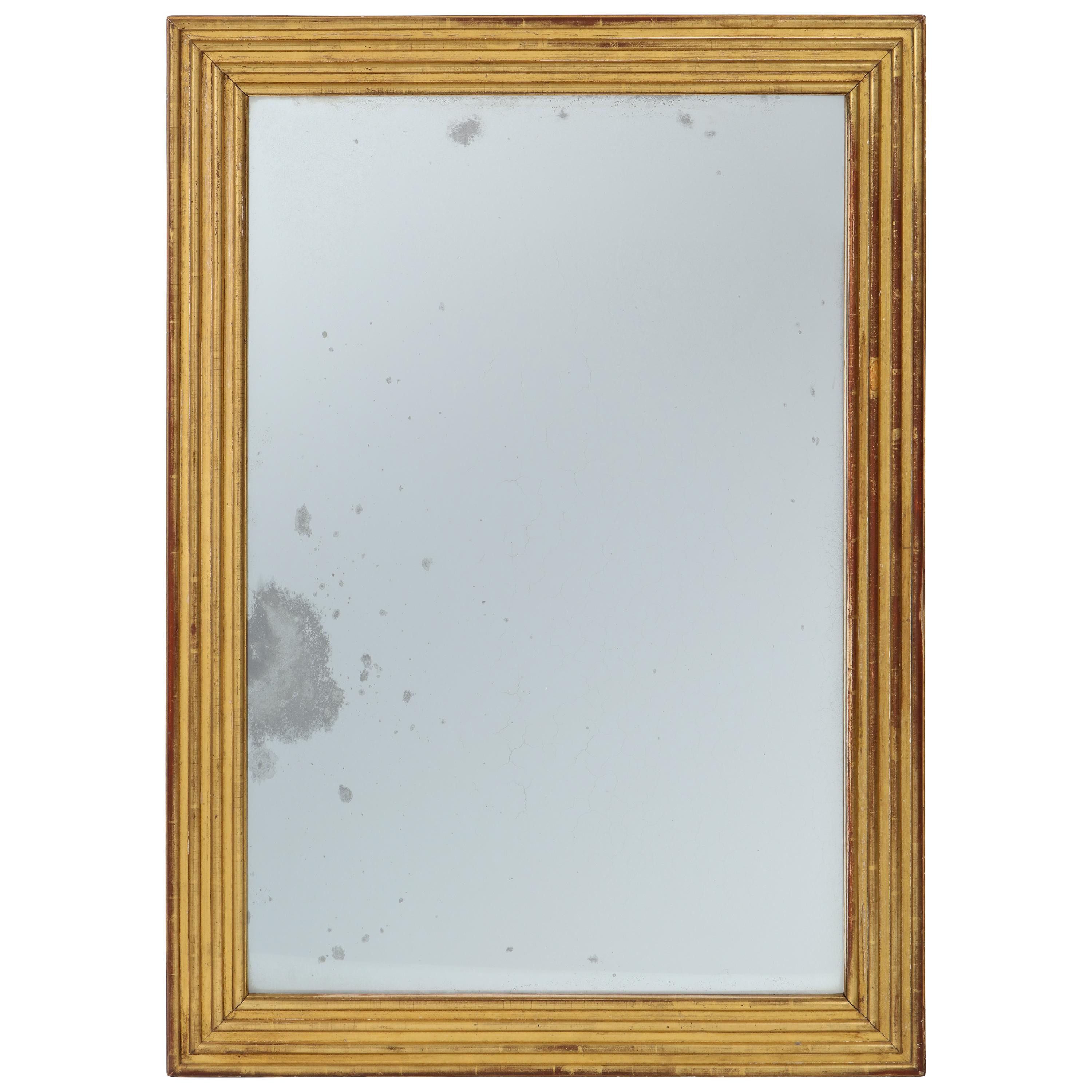 Rectangular Gold Gilded Mirror at 1stdibs
