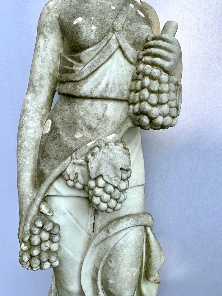Neoclassical Life-Size Greek Goddess with Grapes Marble Sculpture ...