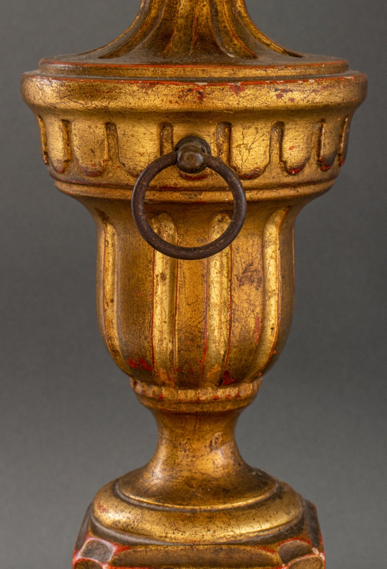 Neoclassical Manner Gilt Table Lamps, Pair For Sale at 1stDibs