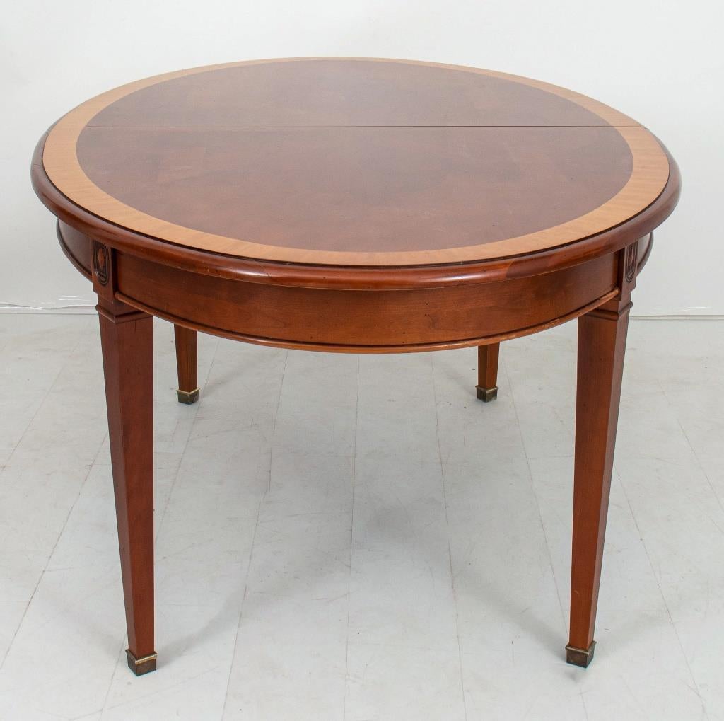 Neoclassical Manner Oval Veneered Dining Table at 1stDibs