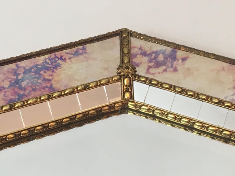 Neoclassical Multi-Faceted Octogonal Mirror Made of Faux-Antique Mirror ...