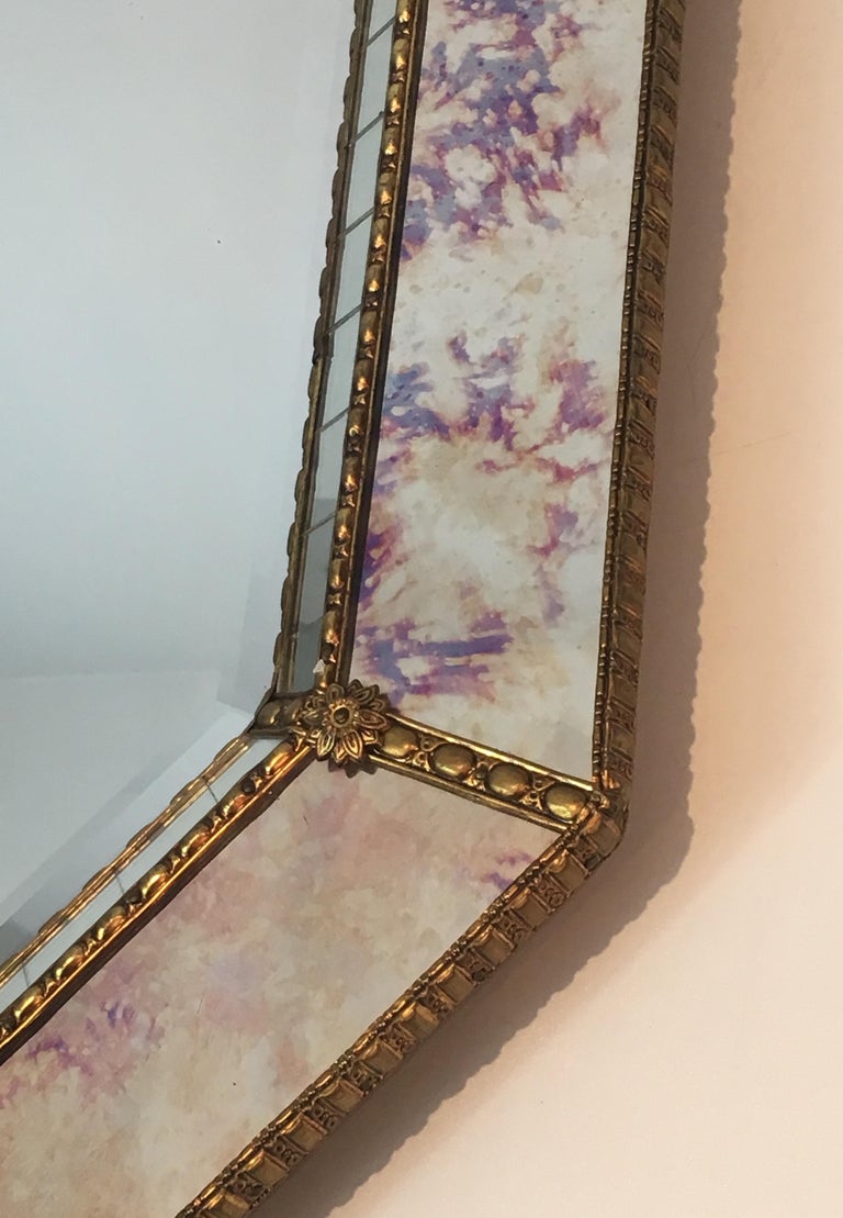Neoclassical Multi-Faceted Octogonal Mirror Made of Faux-Antique Mirror ...
