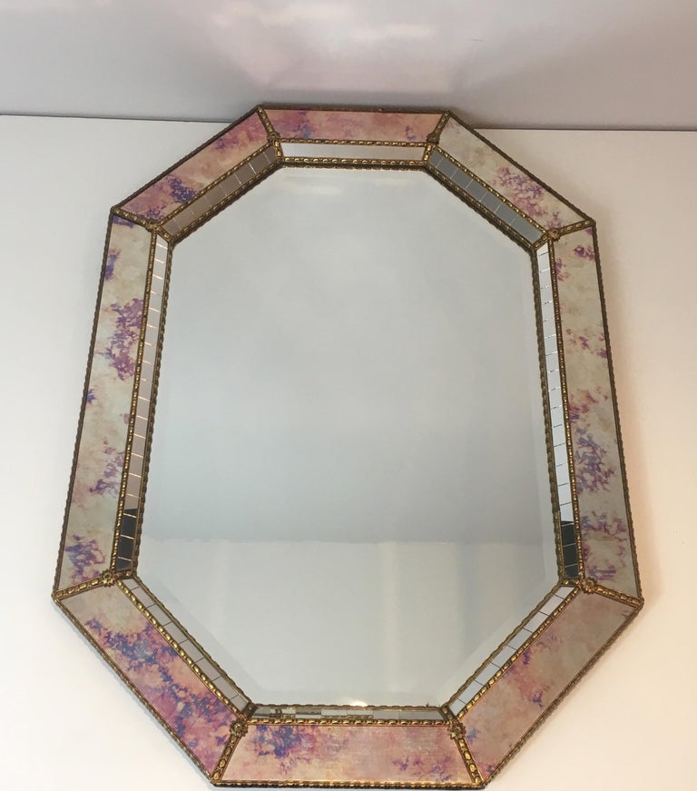 Neoclassical Multi-Faceted Octogonal Mirror Made of Faux-Antique Mirror ...