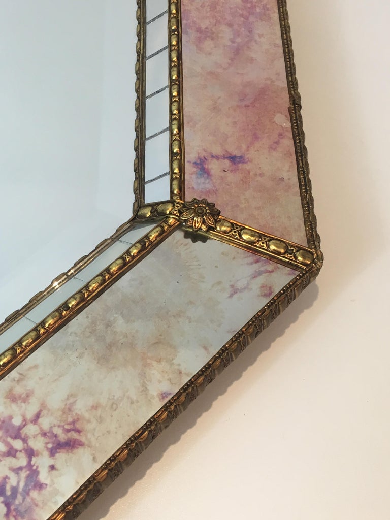 Neoclassical Multi-Faceted Octogonal Mirror Made of Faux-Antique Mirror ...