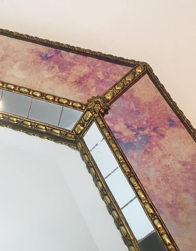 Neoclassical Multi-Faceted Octogonal Mirror Made of Faux-Antique Mirror ...