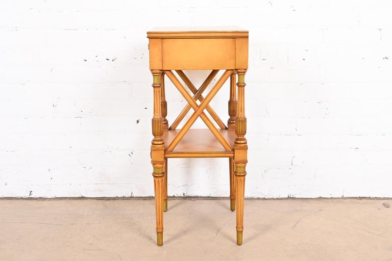 Neoclassical Painted Parcel-Gilt Nightstand in the Manner of Grosfeld ...