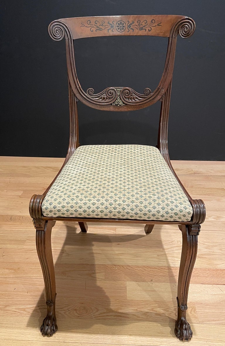 Neoclassical Regency Klismos Chair For Sale at 1stDibs