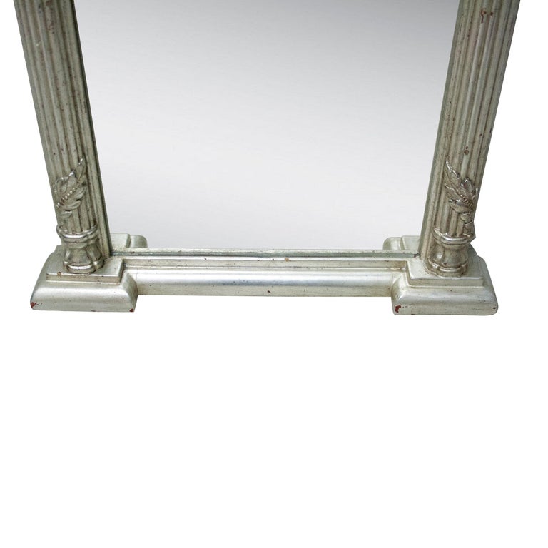 Neoclassical Regency Rectangular Silver Hand Carved Wooden Mirror, 1970 ...