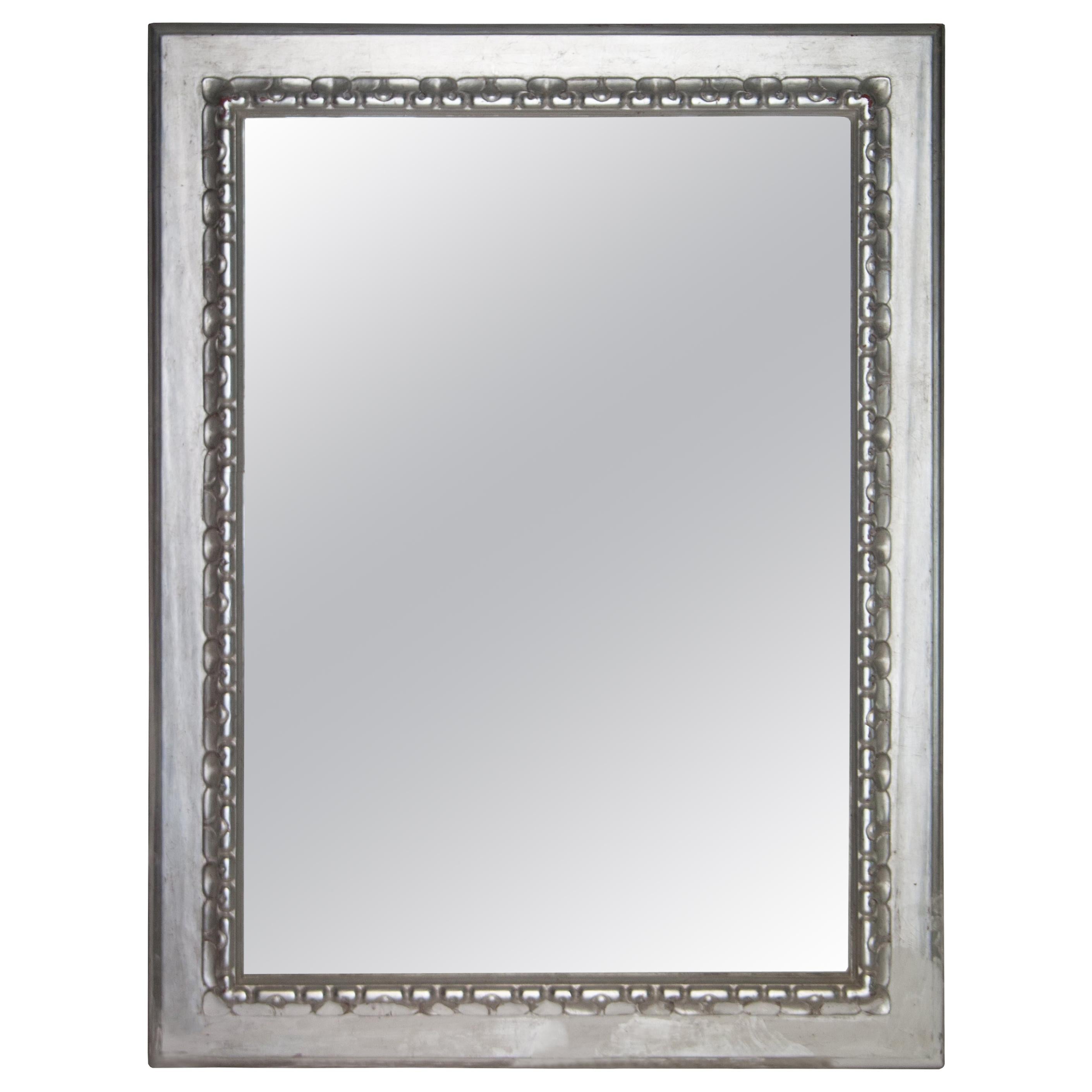 Neoclassical Regency Rectangular Silver Hand Carved Wooden Mirror For ...