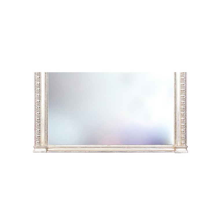 Neoclassical Regency Rectangular Silver Hand Carved Wooden Mirror. For ...