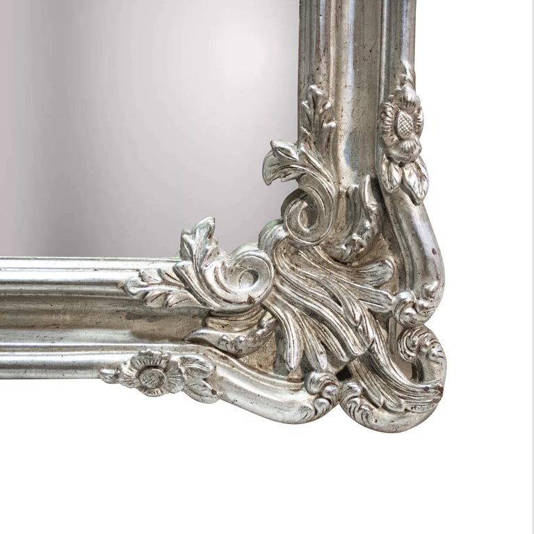 Neoclassical Regency Rectangular Silver Hand Carved Wooden Mirror ...