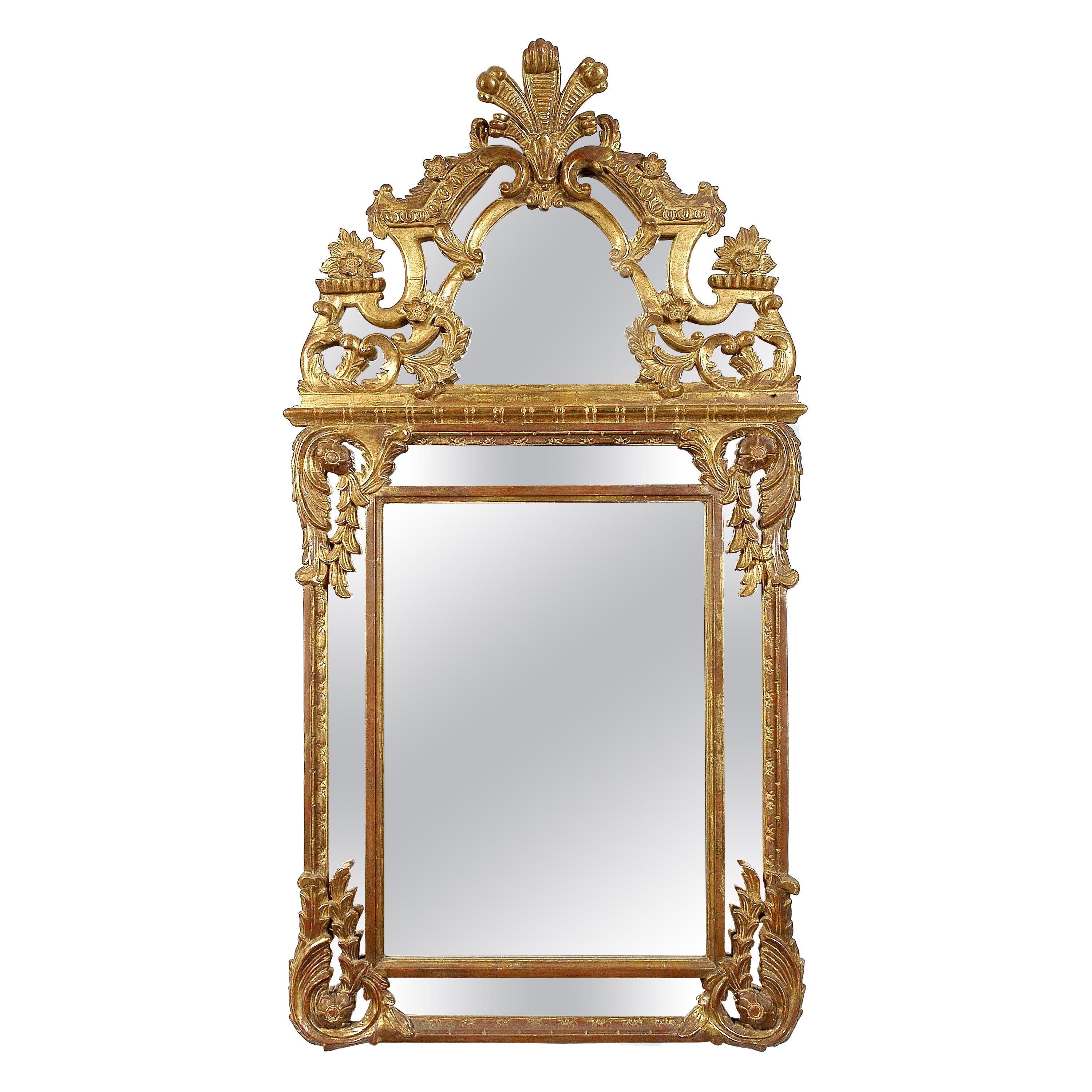 Neoclassical Regency Style Rectangular Gold Foil Hand Carved Wooden ...