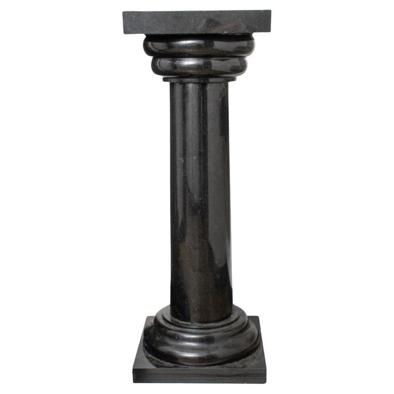 Neoclassical Revival Black Marble Pedestal For Sale at 1stDibs