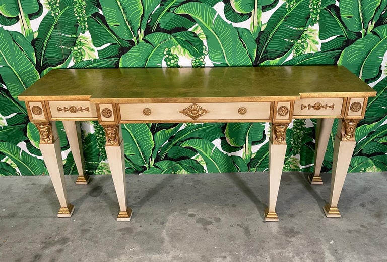 Neoclassical Revival Breakfront Carved Console Table For Sale at 1stDibs