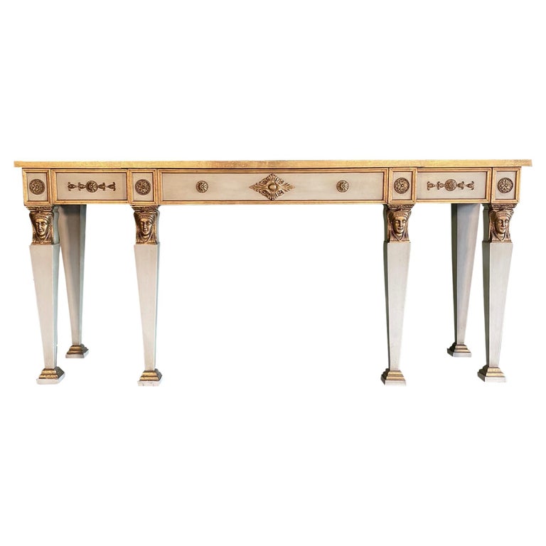 Neoclassical Revival Breakfront Carved Console Table For Sale at 1stDibs