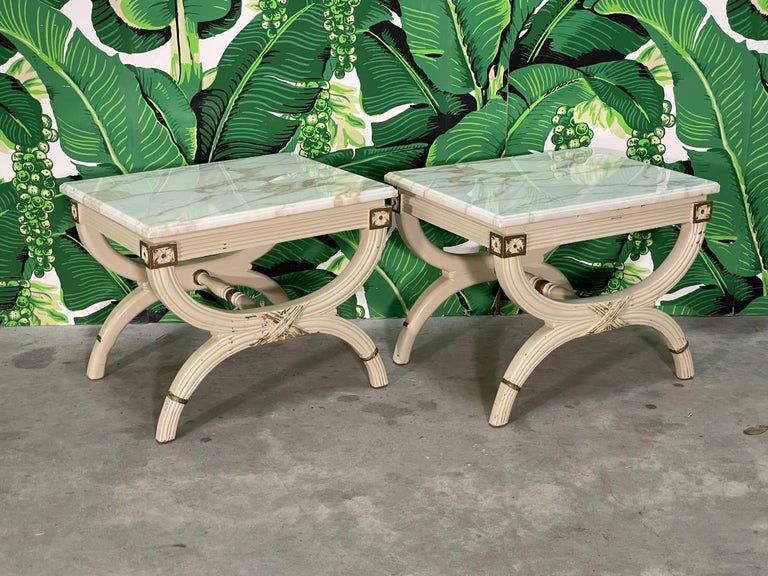 Neoclassical Revival Dorothy Draper Style End Tables or Footstools For ...