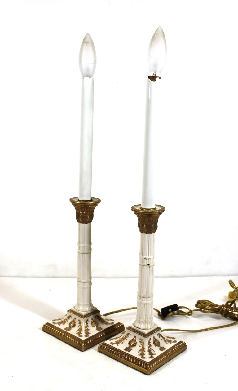 Neoclassical Revival Manner Porcelain Table Lamps For Sale at 1stDibs