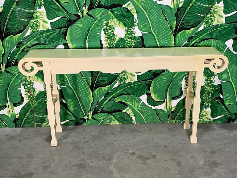 Neoclassical Revival Scroll Top Console Table For Sale at 1stDibs