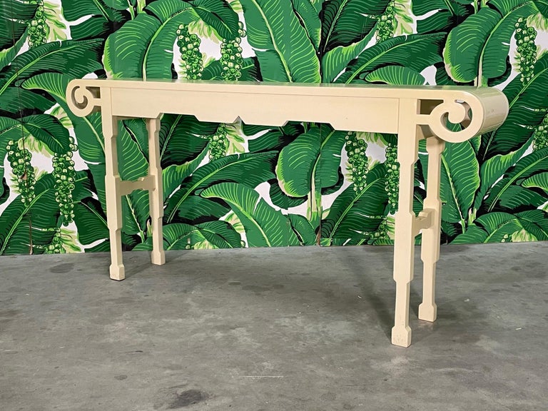 Neoclassical Revival Scroll Top Console Table For Sale at 1stDibs