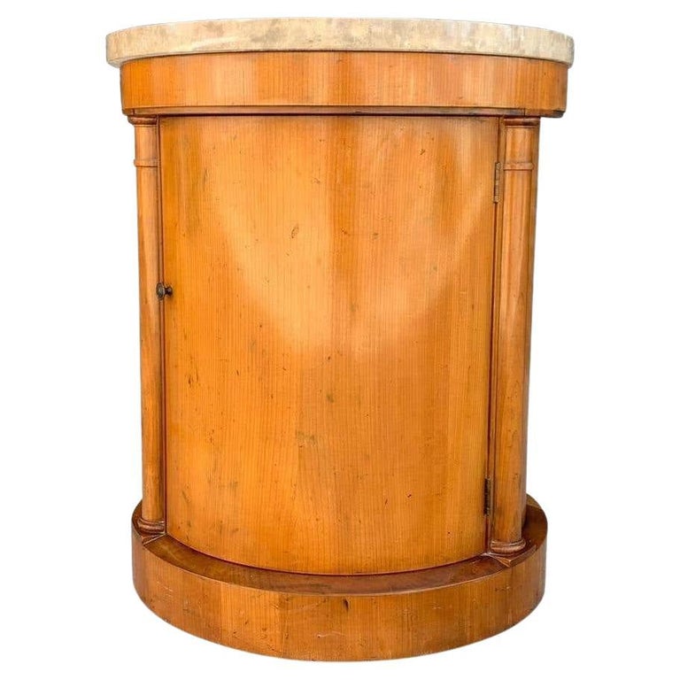 Neoclassical Round Side Table w/ Marble Top by Baker For Sale at 1stDibs