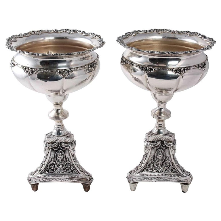 Neoclassical Silver Plated Centerpieces For Sale at 1stDibs