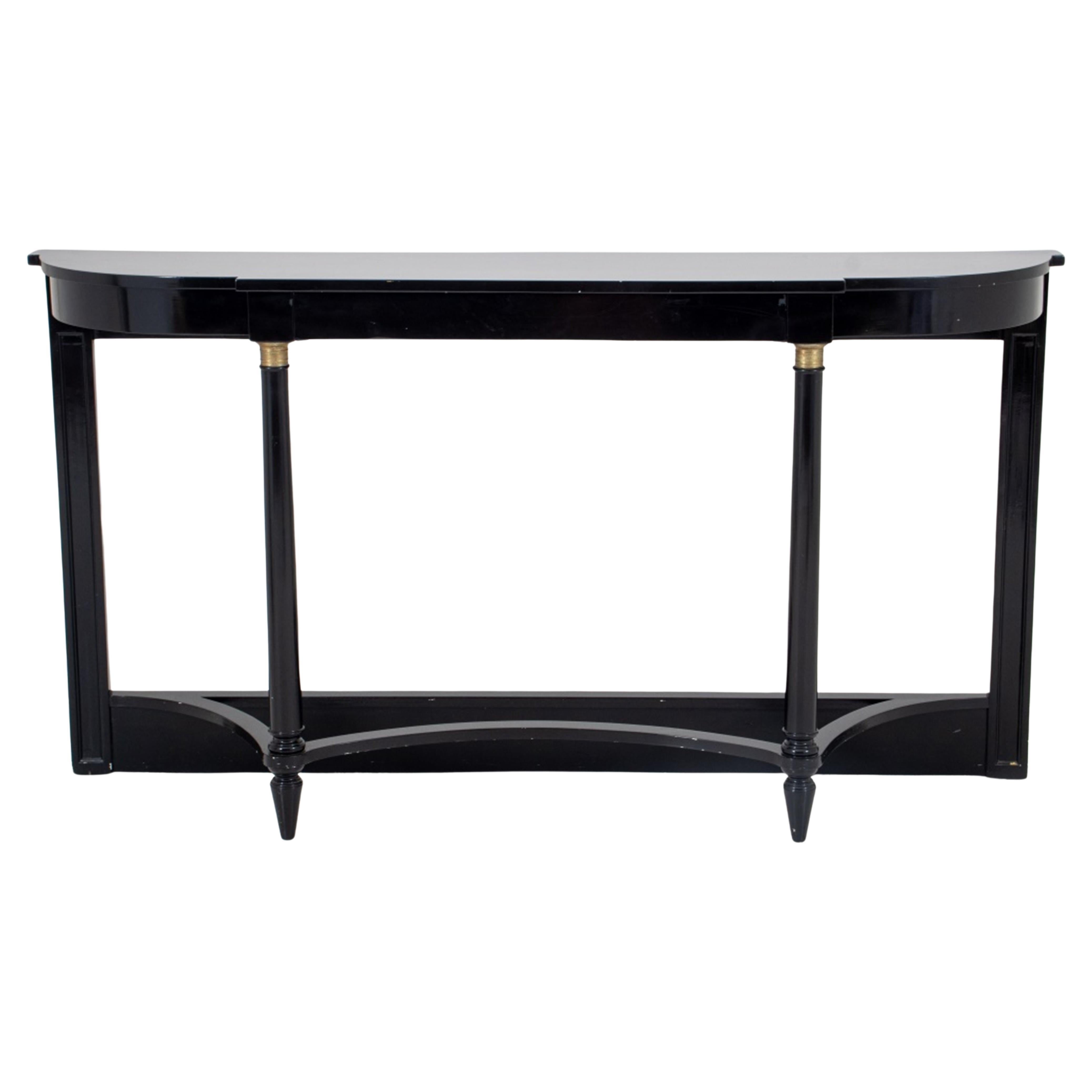 Neoclassical Rococo Style Black Lacquered and Gold Painted Console ...