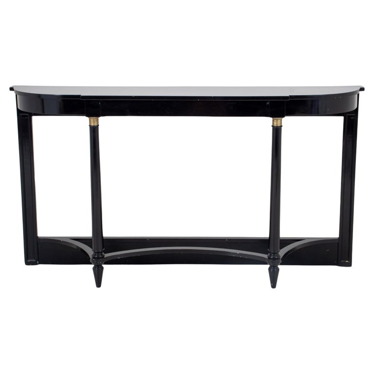 Neoclassical Style Black Lacquered Console For Sale at 1stDibs