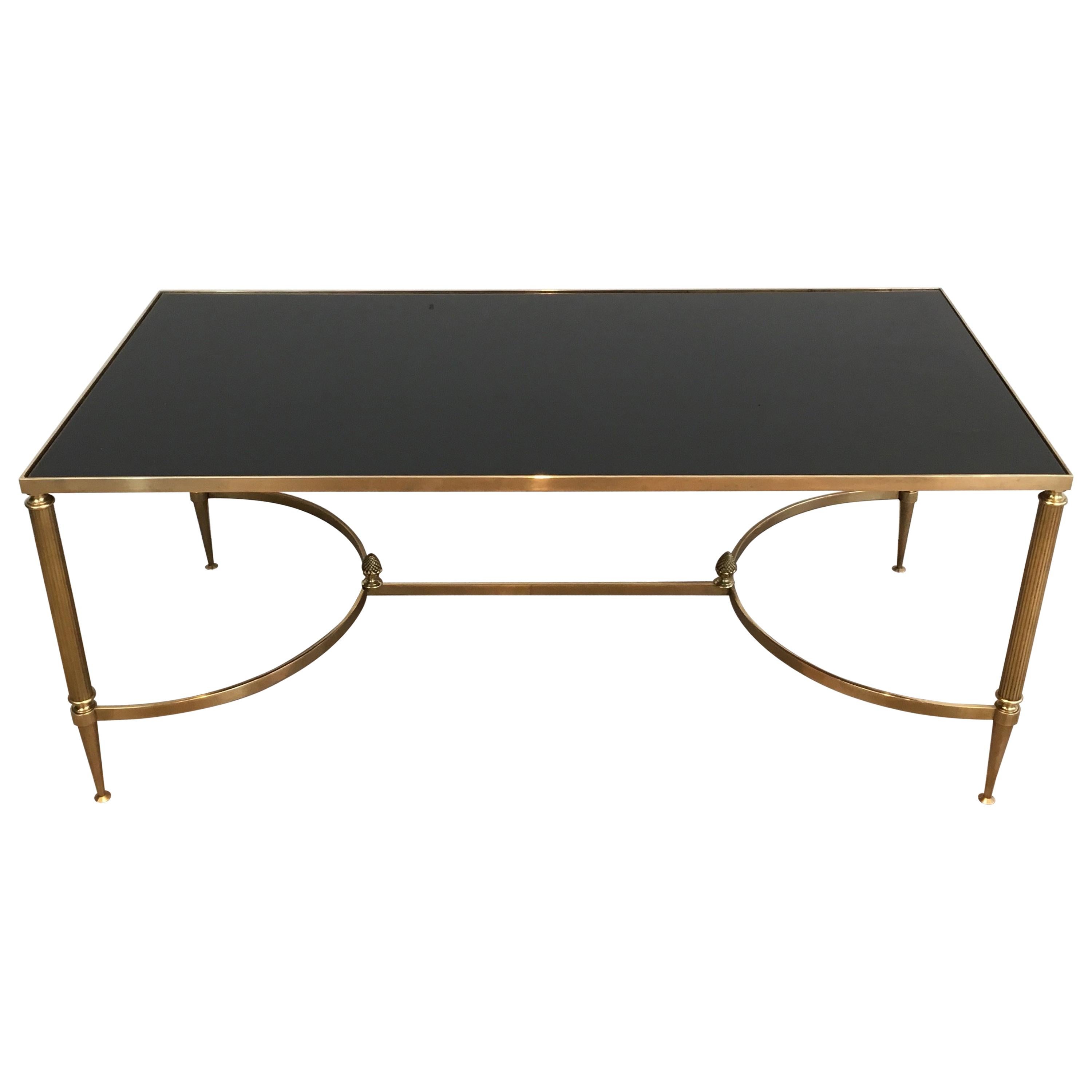 Large Black Lacquer Oriental Style Coffee Table at 1stdibs