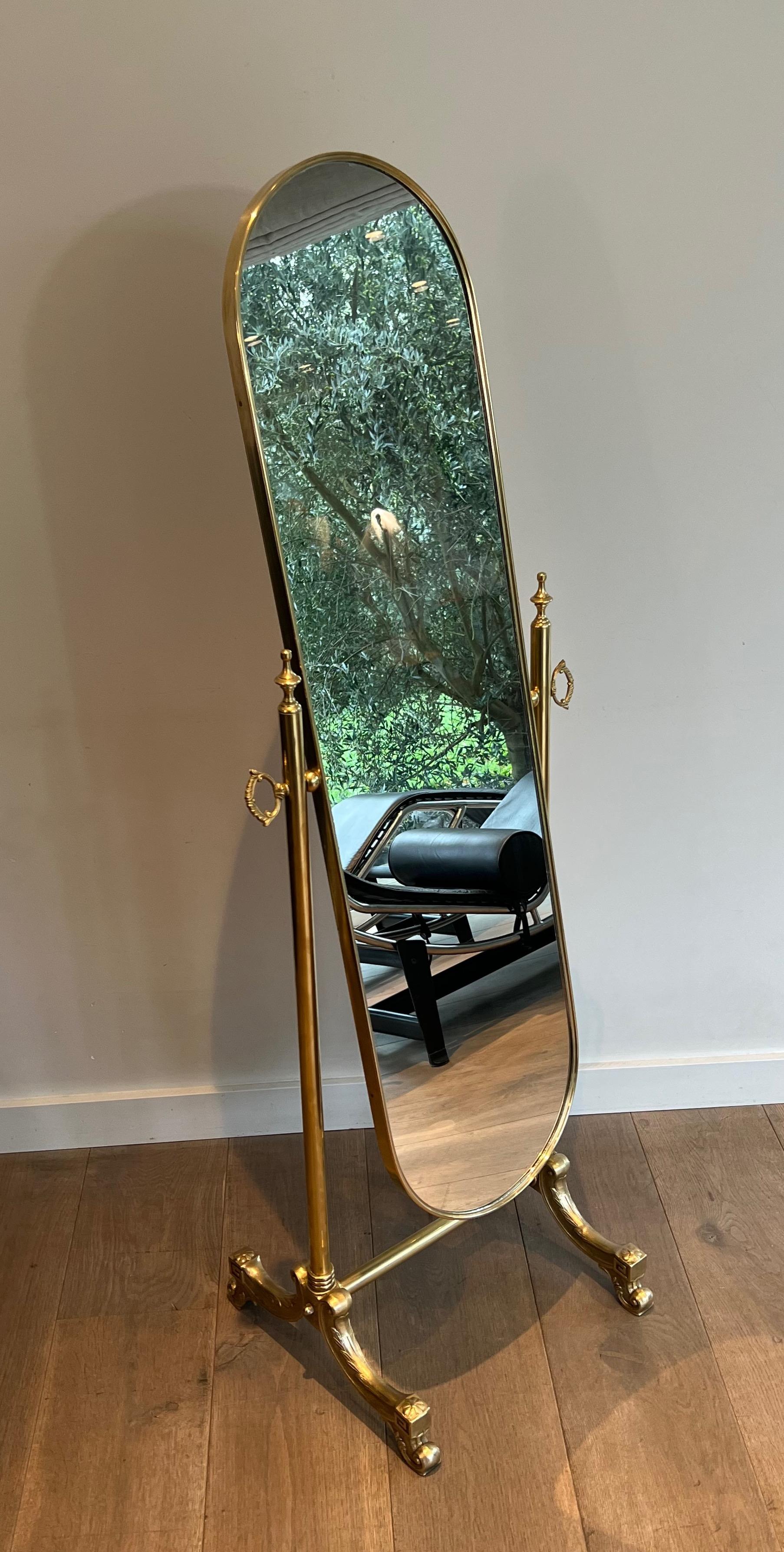 Neoclassical Style Brass Psyché Mirror at 1stDibs