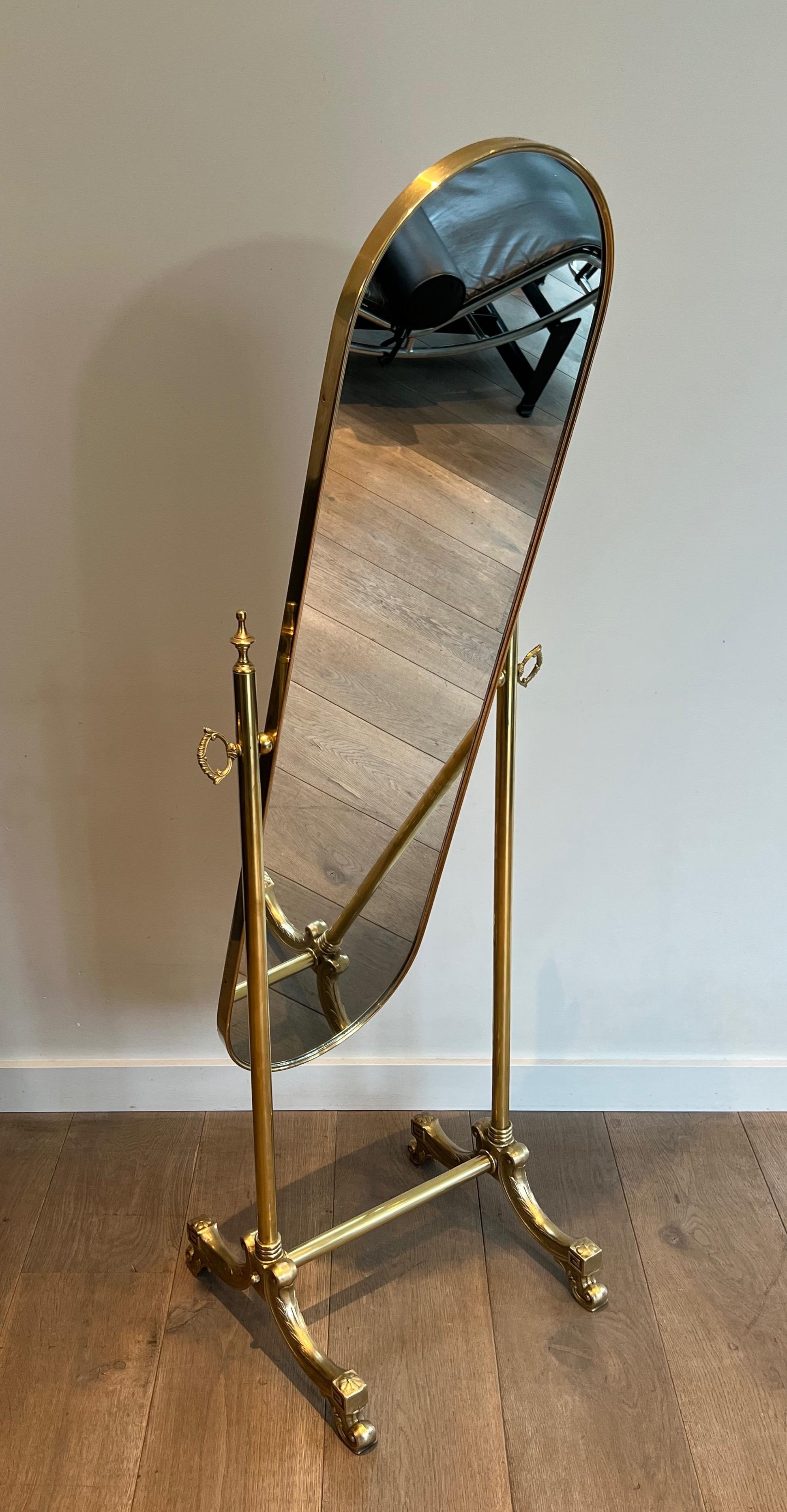 Neoclassical Style Brass Psyché Mirror at 1stDibs