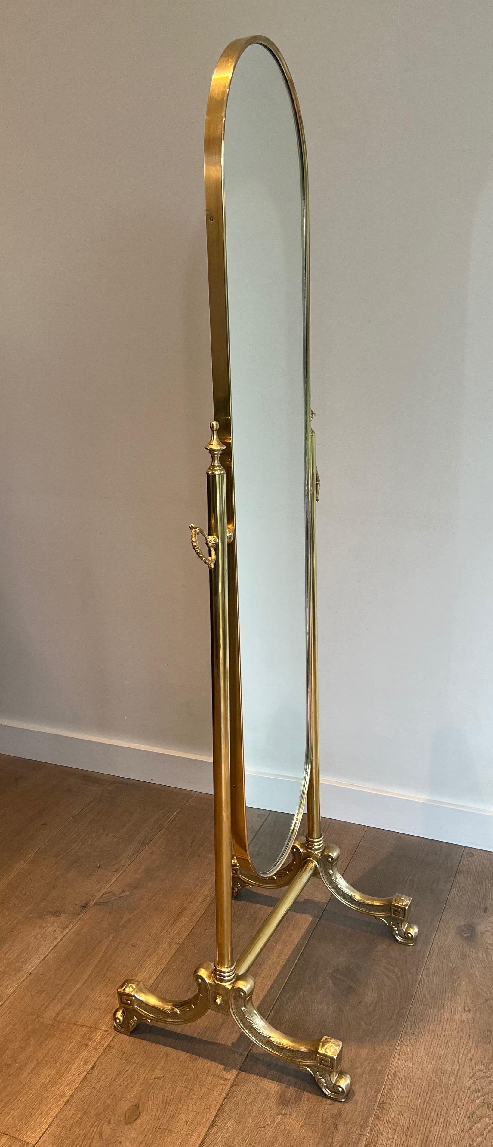 Neoclassical Style Brass Psyché Mirror at 1stDibs